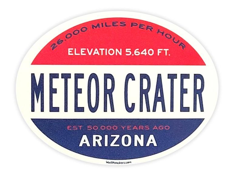 Meteor Crater Oval Americana Sticker - Meteor Crater | Barringer Space ...